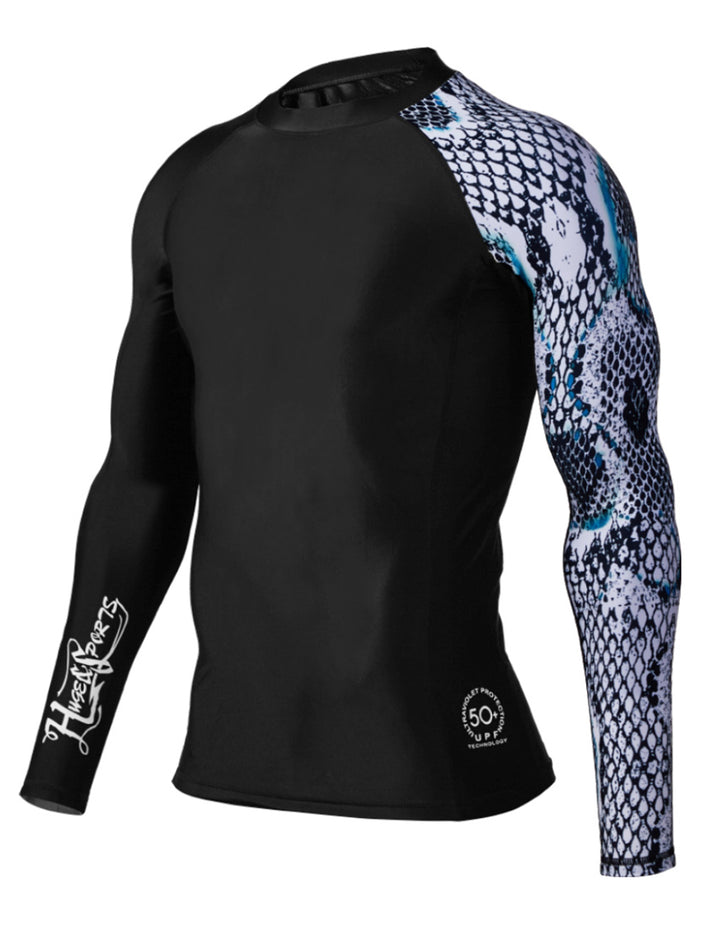 One for All Essential Long-Sleeves Rash Guard Champ - Snake Scale ...